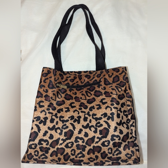Sharif | Bags | Americana By Sharif Leopard Print Nylon Tote Bag Brown Black Euc | Poshmark
